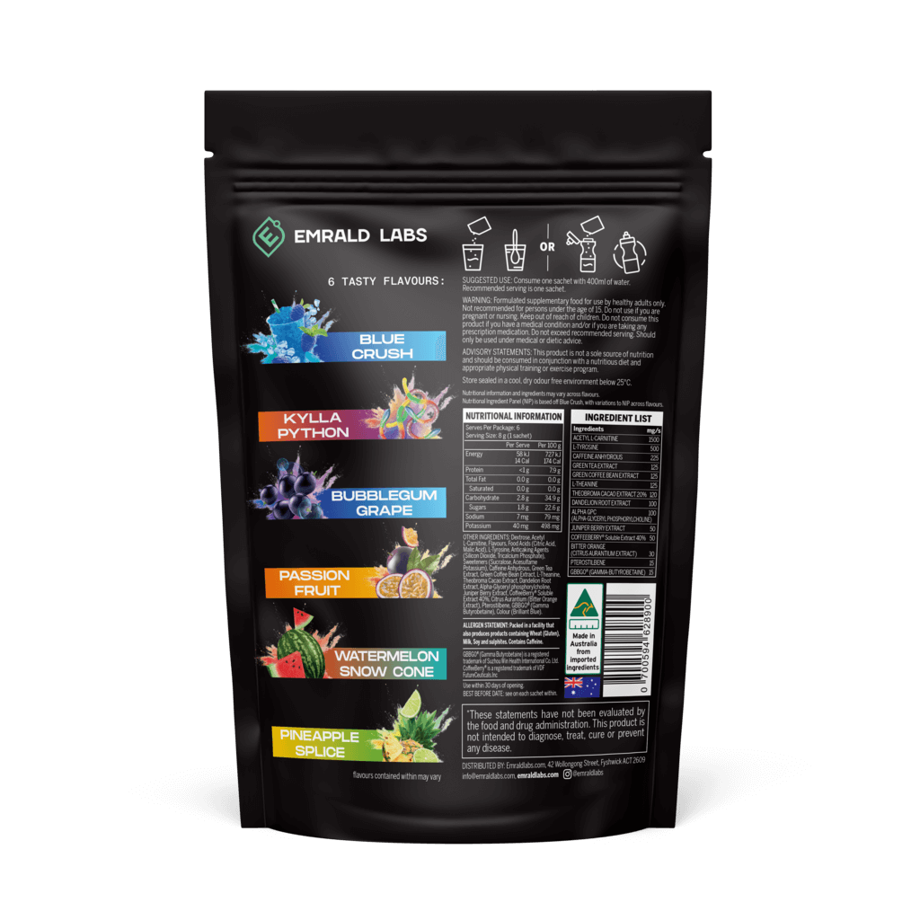 Pre Shred Sample Pack | Emrald Labs | Buy Fat Burner Samples Online – oxygennutrition.com.au